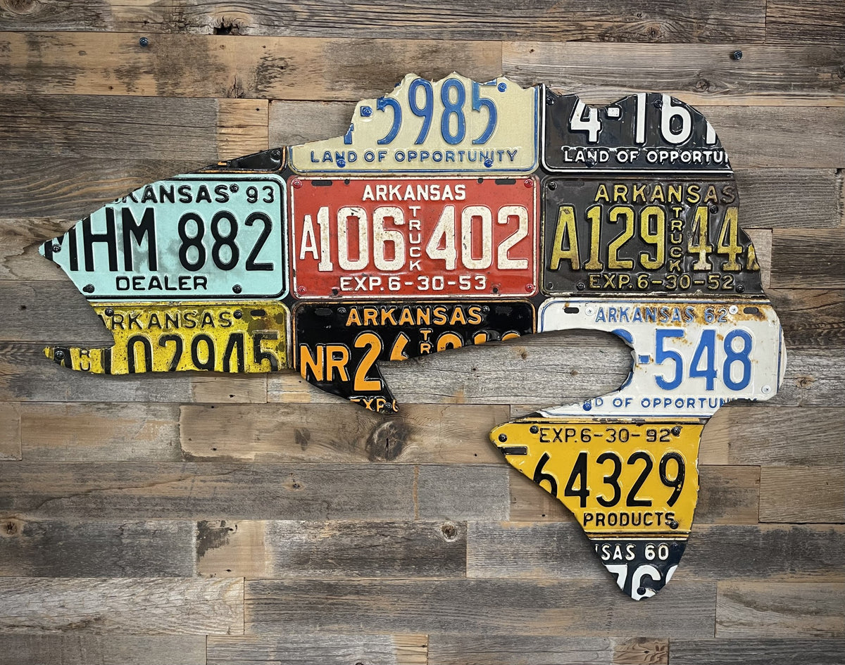 Arkansas Antique Largemouth Bass License Plate Art - Ready-To-Ship ...