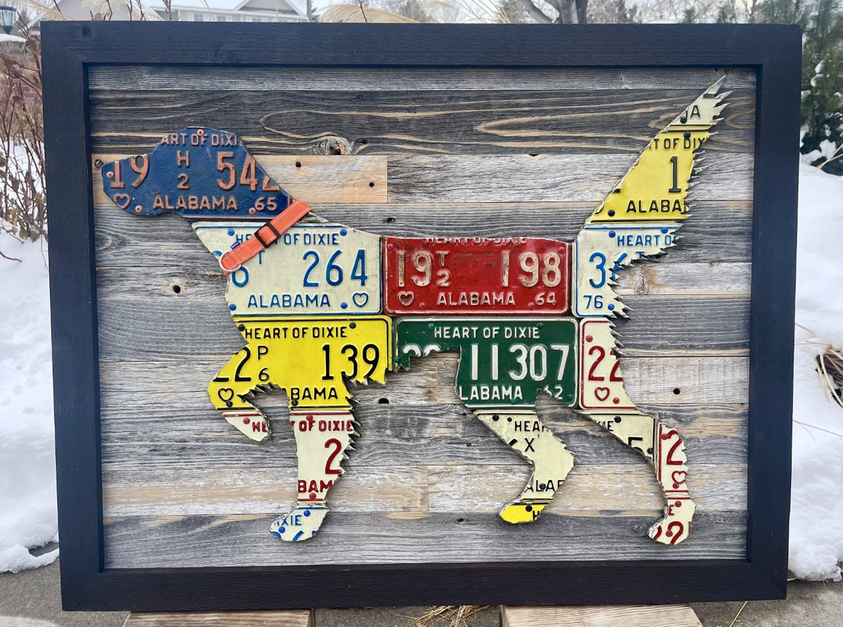Hunting Dog License Plate Art– Cody's Fish