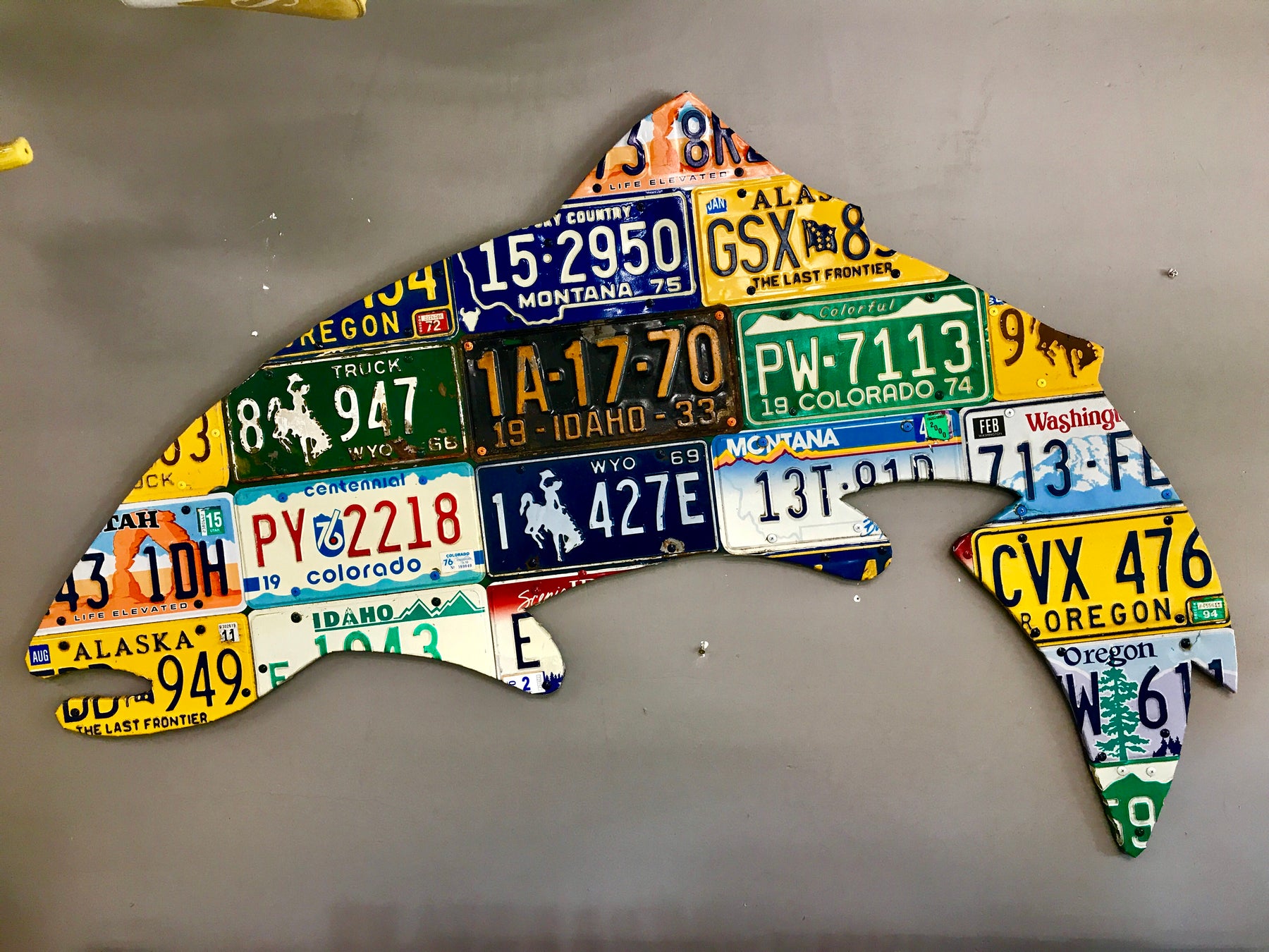 Trout License Plate Art– Cody's Fish
