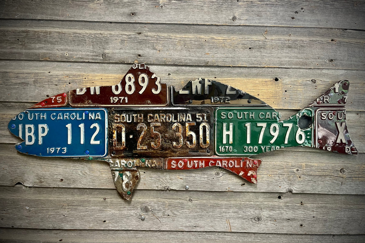 South Carolina Redfish License Plate Art - Ready-to-Ship – Cody's Fish