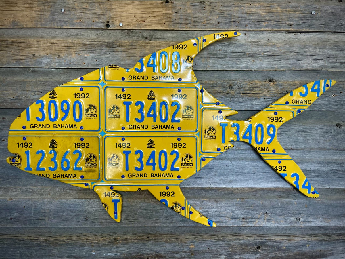 Bahamas Yellow Permit License Plate Art– Cody's Fish