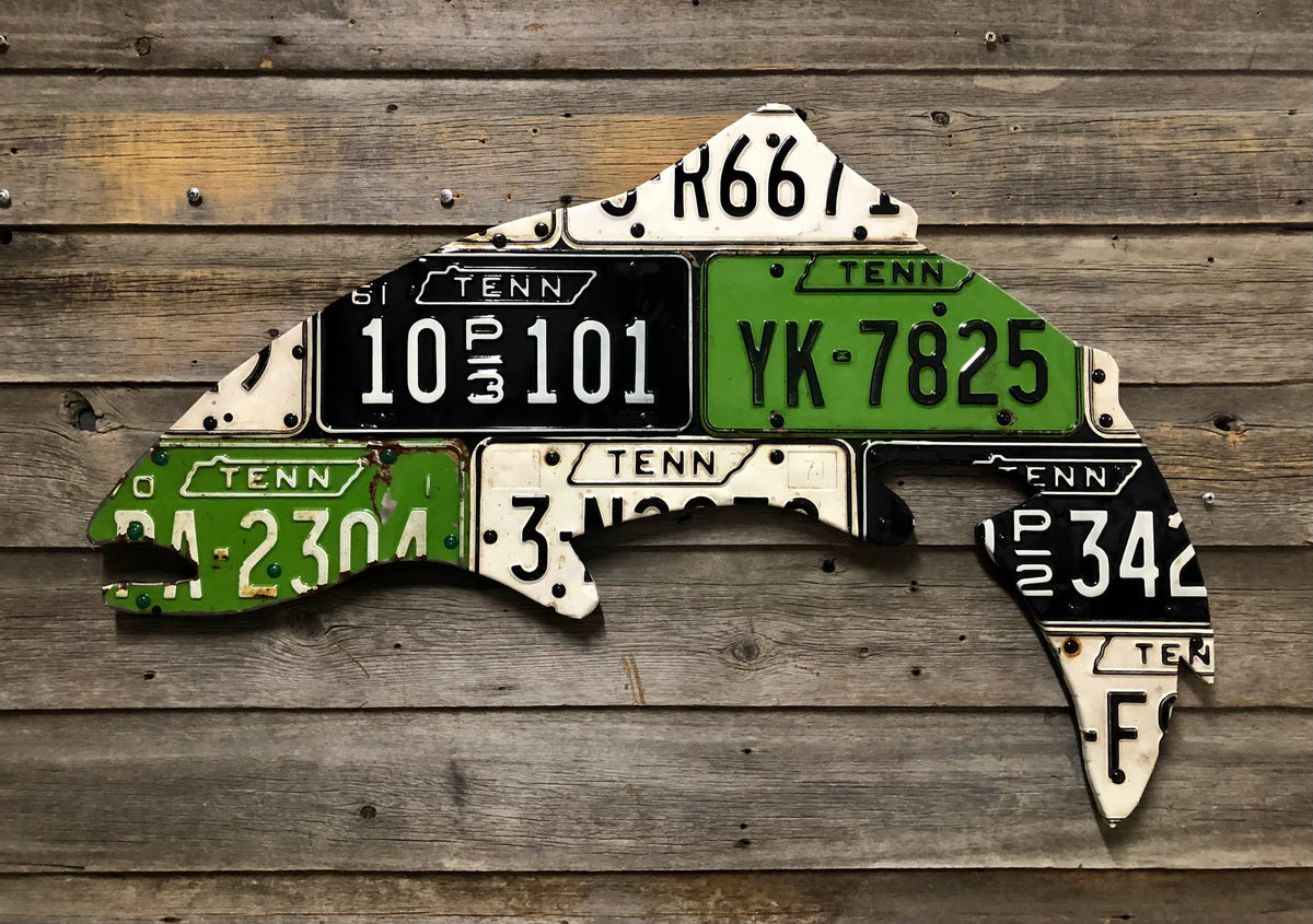 Tennessee Vintage Trout License Plate Art – Cody's Fish