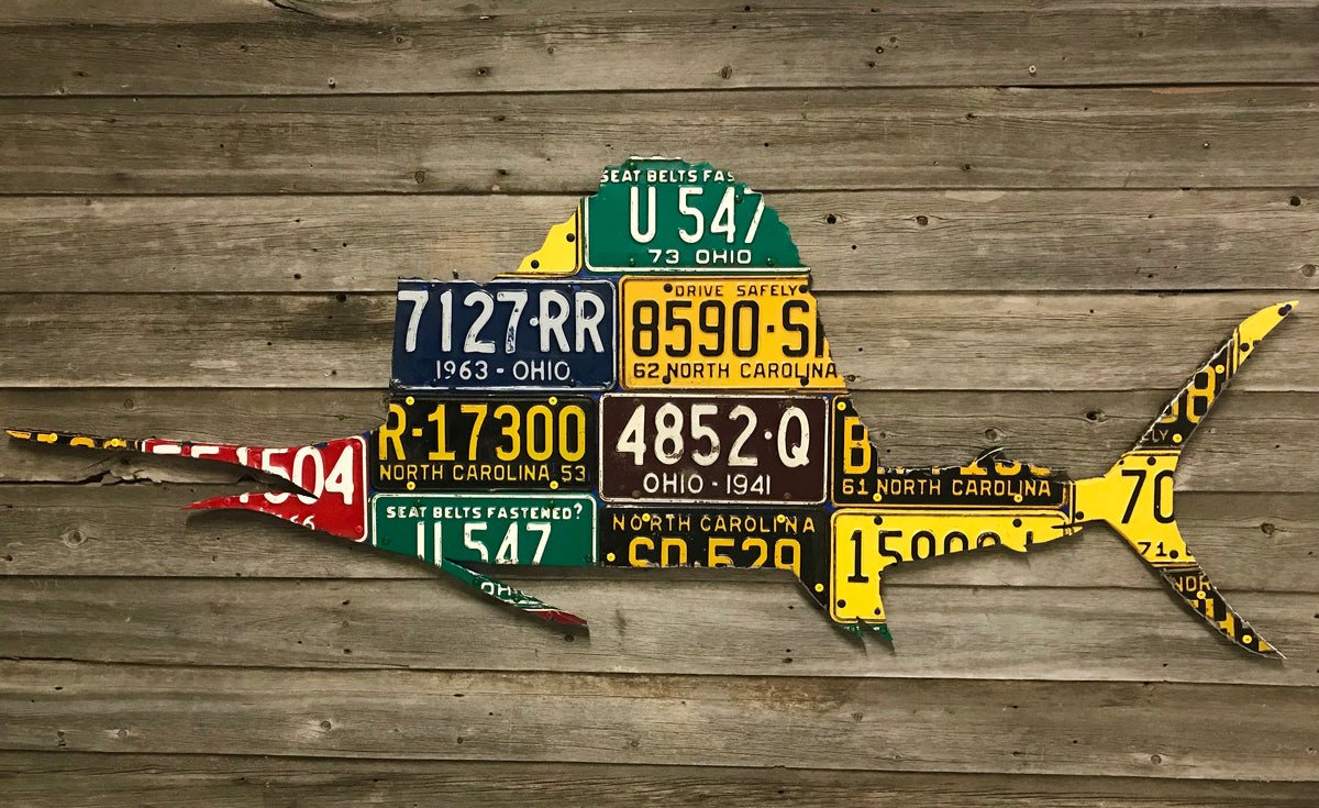 Sailfish License Plate Art– Cody's Fish